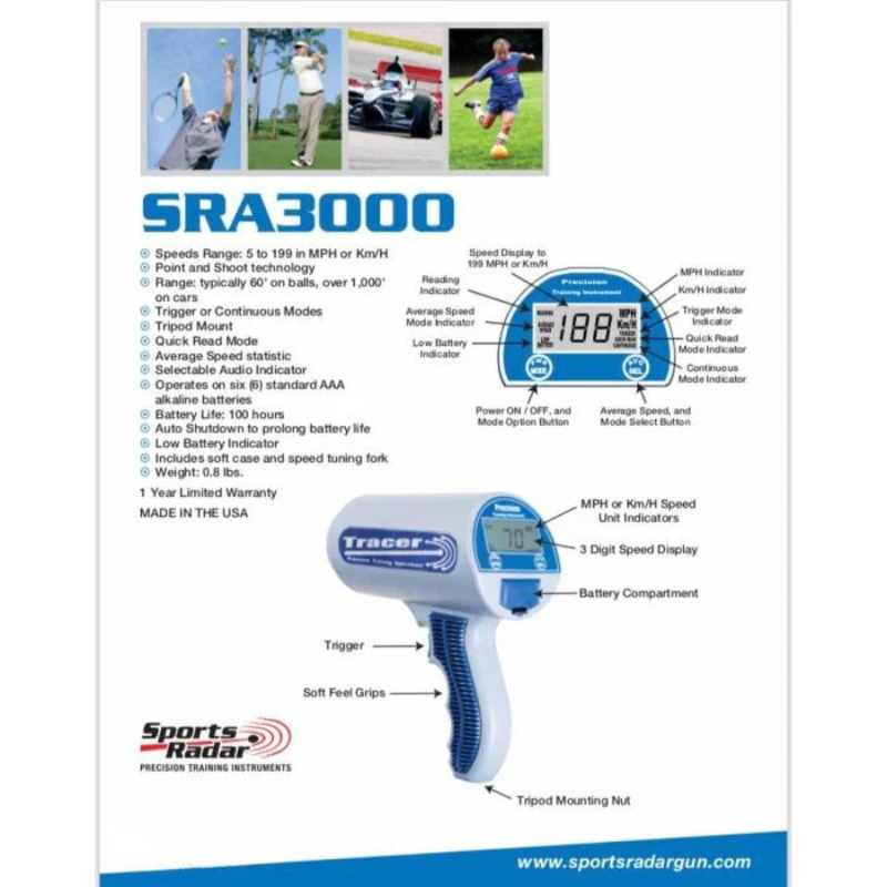 TRACCER SRA-3000-LS Radar Gun – Cazna Sports