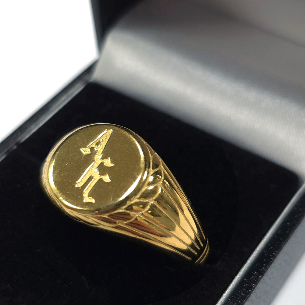Arsenal FC 18ct Gold Plated on Silver Signet Ring - S – Cazna Sports